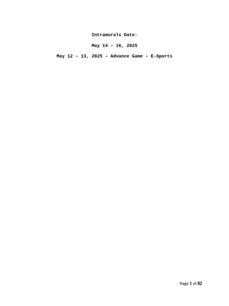 Updated Intramural S 2425 | PDF | Swimming (Sport) | Sports