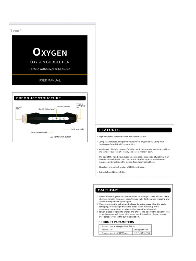 Manual Co2 Oxigen Facial Bubble Machine TEMU | PDF