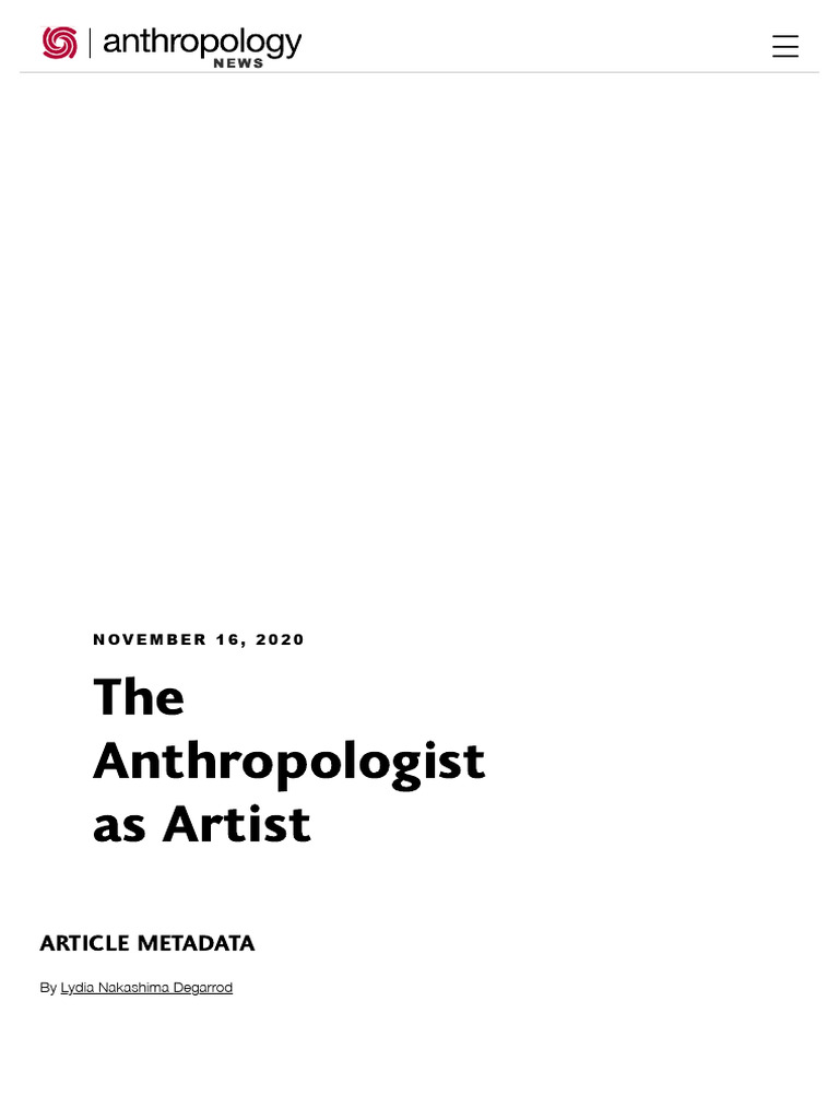 The Anthropologist As Artist - Anthropology News | PDF | Dream ...