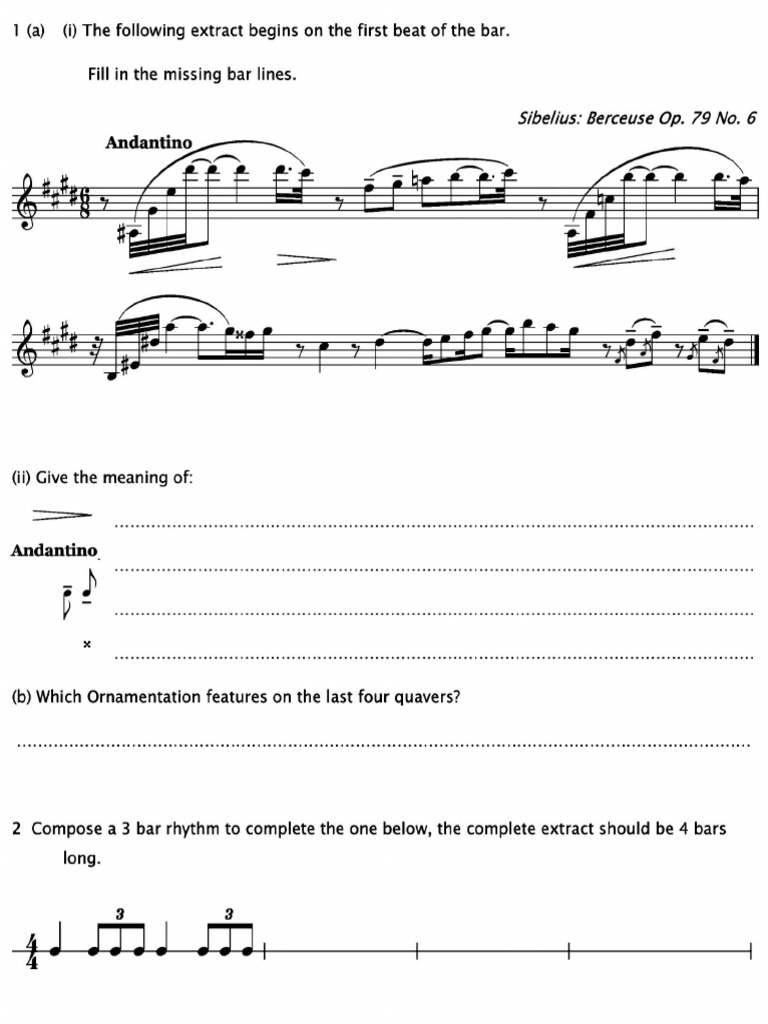 ABRSM Theory - Grade 3 - Soul 2024 Dec | PDF
