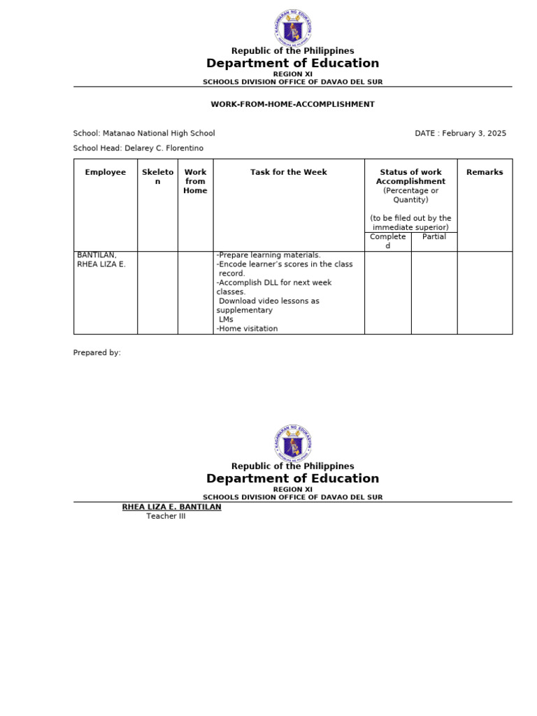 Accomplishment Template | PDF