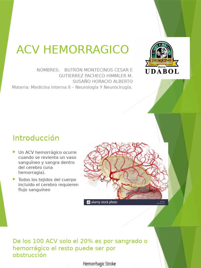 ACV Hemorrágico: Causas y Tratamiento | PDF | Carrera | Sangrado