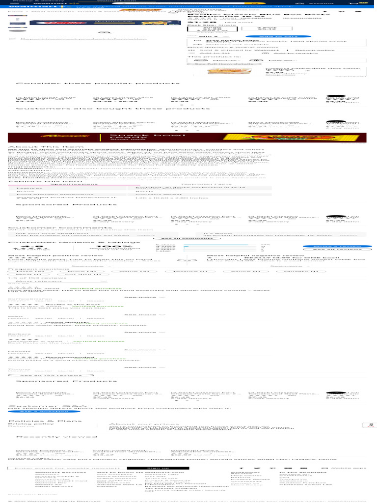 Barilla® Classic Blue Box Pasta Fettuccine 16 oz - Walmart.com ...