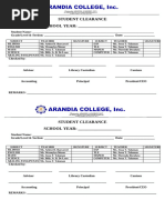 Students Clearance Form | PDF