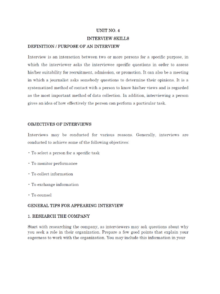 Interview Skills | PDF