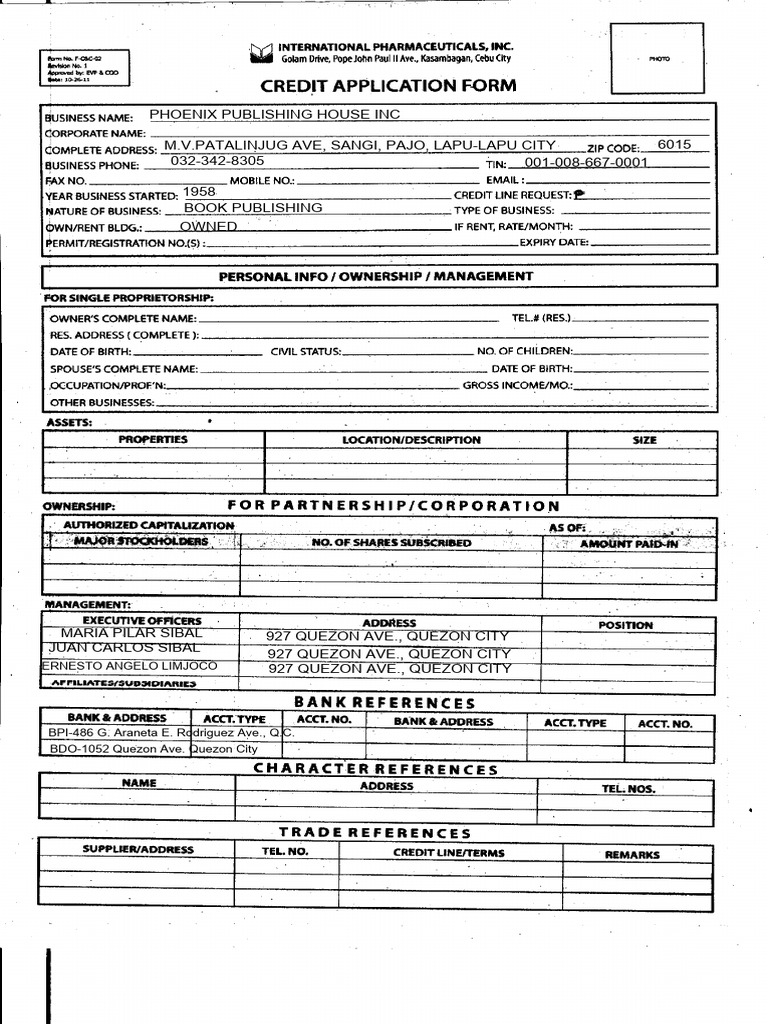 CreditApplicationForm -IPI JEFF LAYSON | PDF