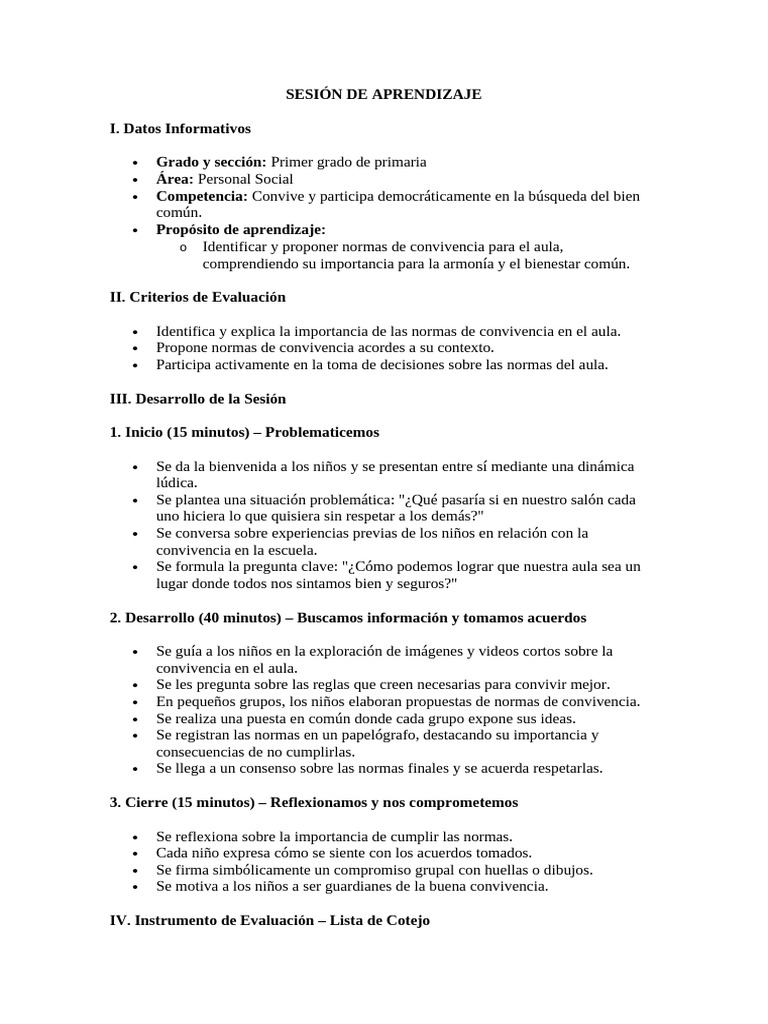 SESION DE APRENDIZAJE Primaria | PDF | Salón de clases | Toma de decisiones