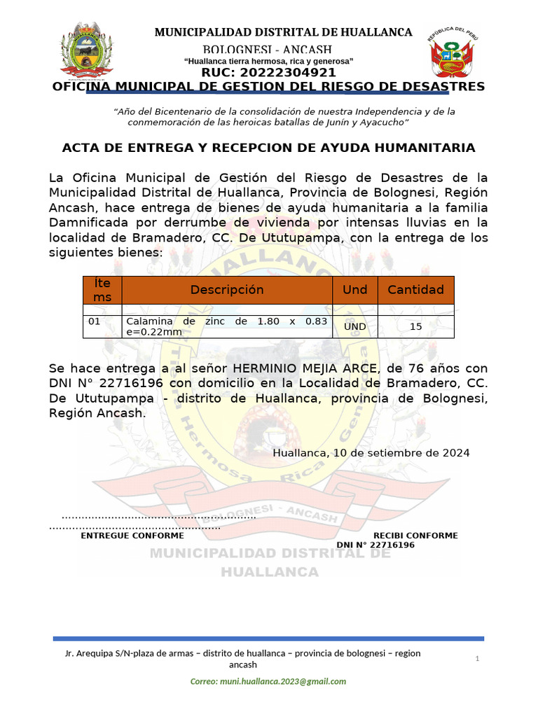 Formato Acta Ba Humanitaria 012-2024 Mejia Arce Heminio | PDF