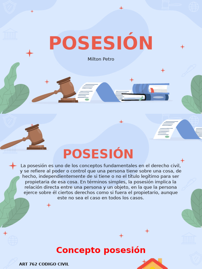 Posesion Milton | PDF | Posesión (Ley) | Posesión adversa