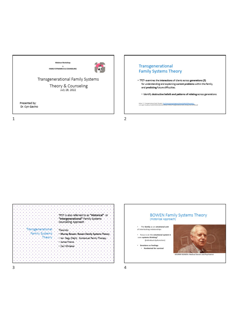2 Bowen - Historical Apporach | PDF | Family Therapy | Anxiety
