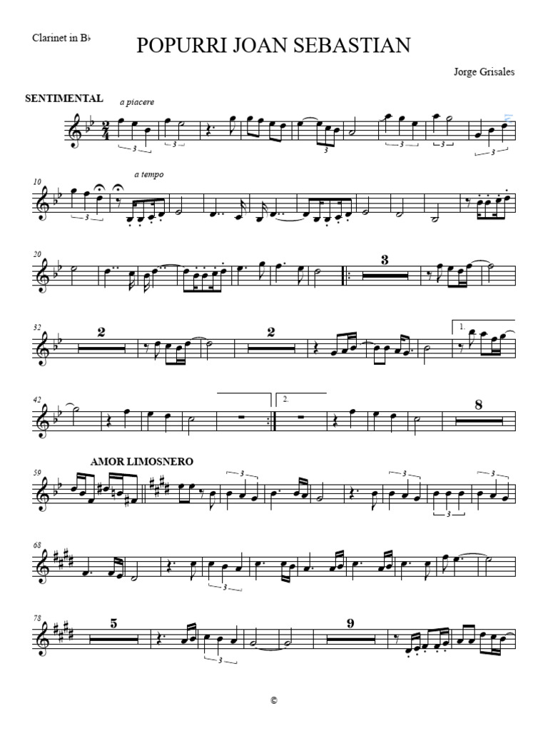 Popurri Joan Sebastian Clar | PDF