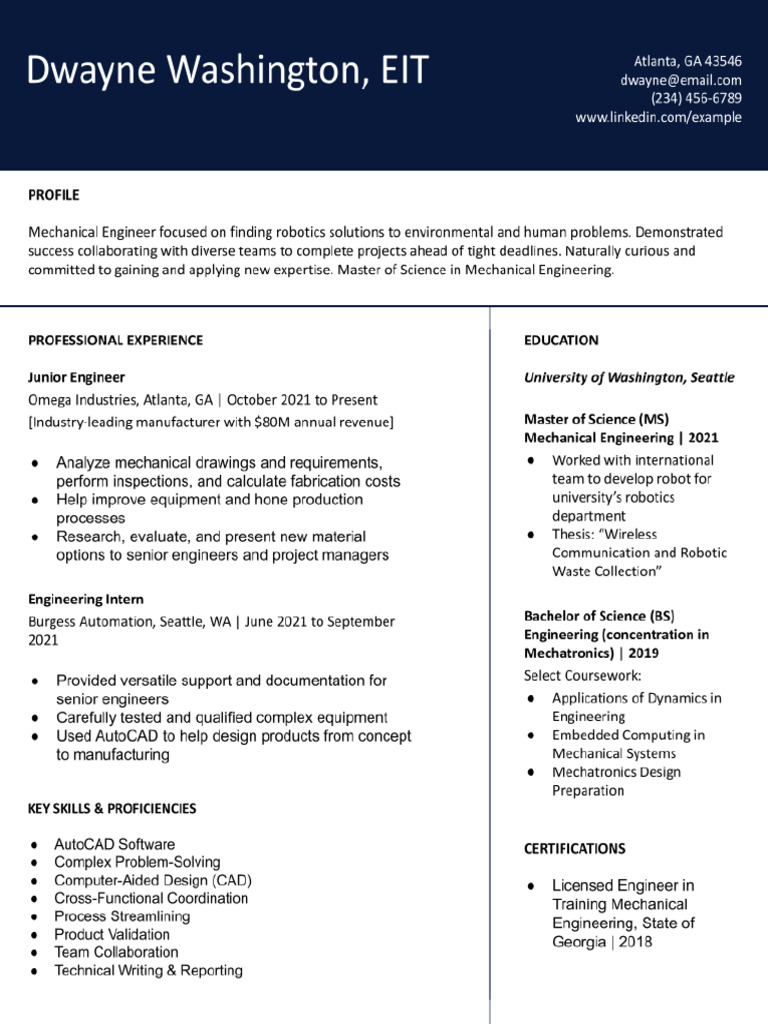 Example 1 - Mechanical Engineering | PDF