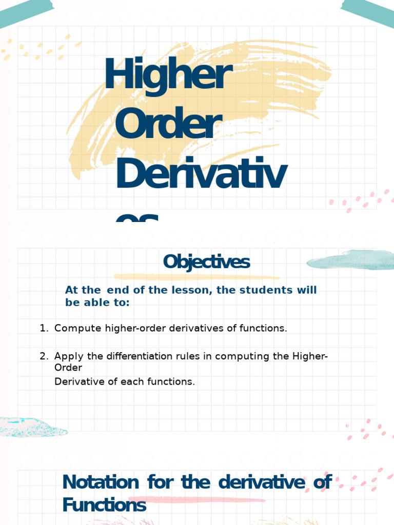 Higher Order Derivatives(4th) | PDF