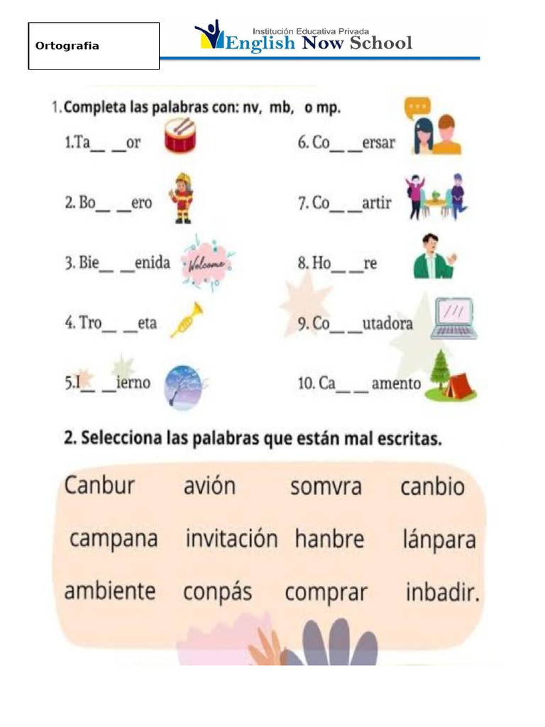 Uso de MB y NV en Ortografía | PDF