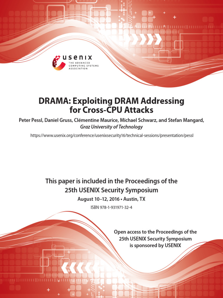 DRAMA Exploiting DRAM Addressing for Cross-CPU Attacks | PDF | Cpu Cache | Dynamic Random Access ...