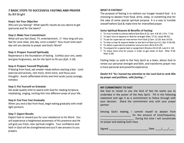 7 Steps for Effective Fasting & Prayer | PDF | Prayer | Religious ...