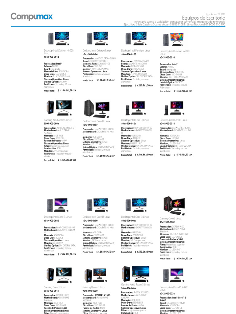 Lista de Precios 22junio22 Compumax Computer SAS | PDF | Periférico ...