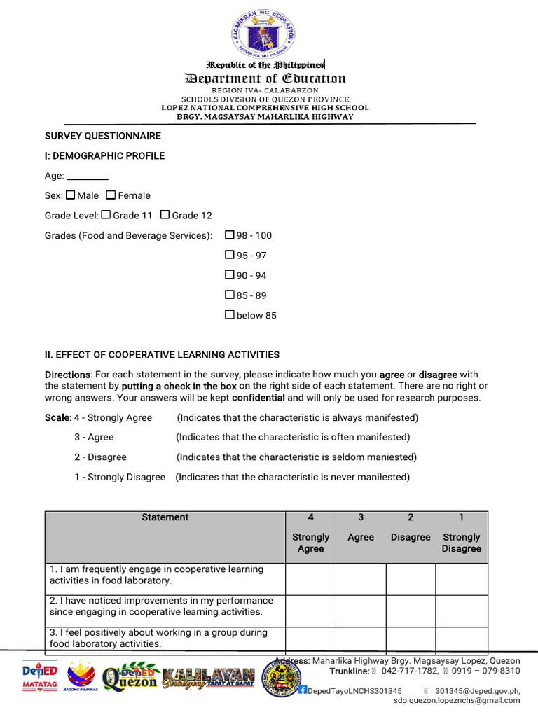 Cooperative Learning Impact Survey | PDF | Learning | Liberal Arts ...