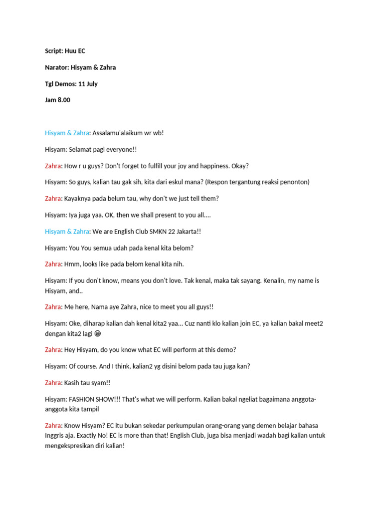 Draft Naskah Belom Jadi Demos EC (FakhriAP) | PDF