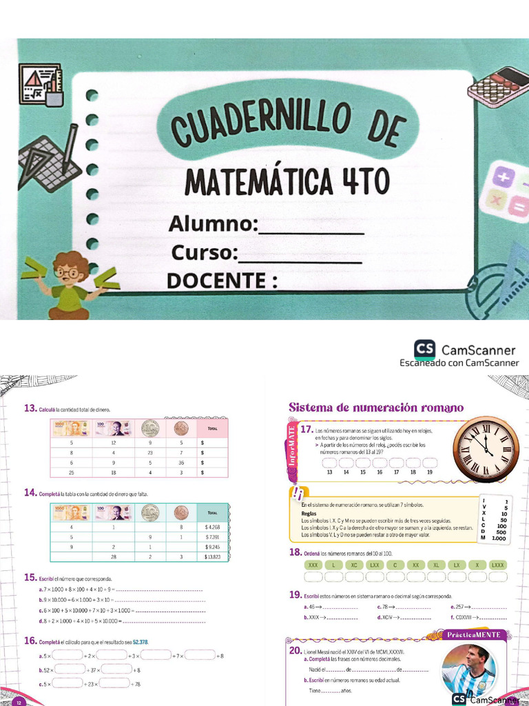 cuadernillo matematica 4to PARTE 1 | PDF