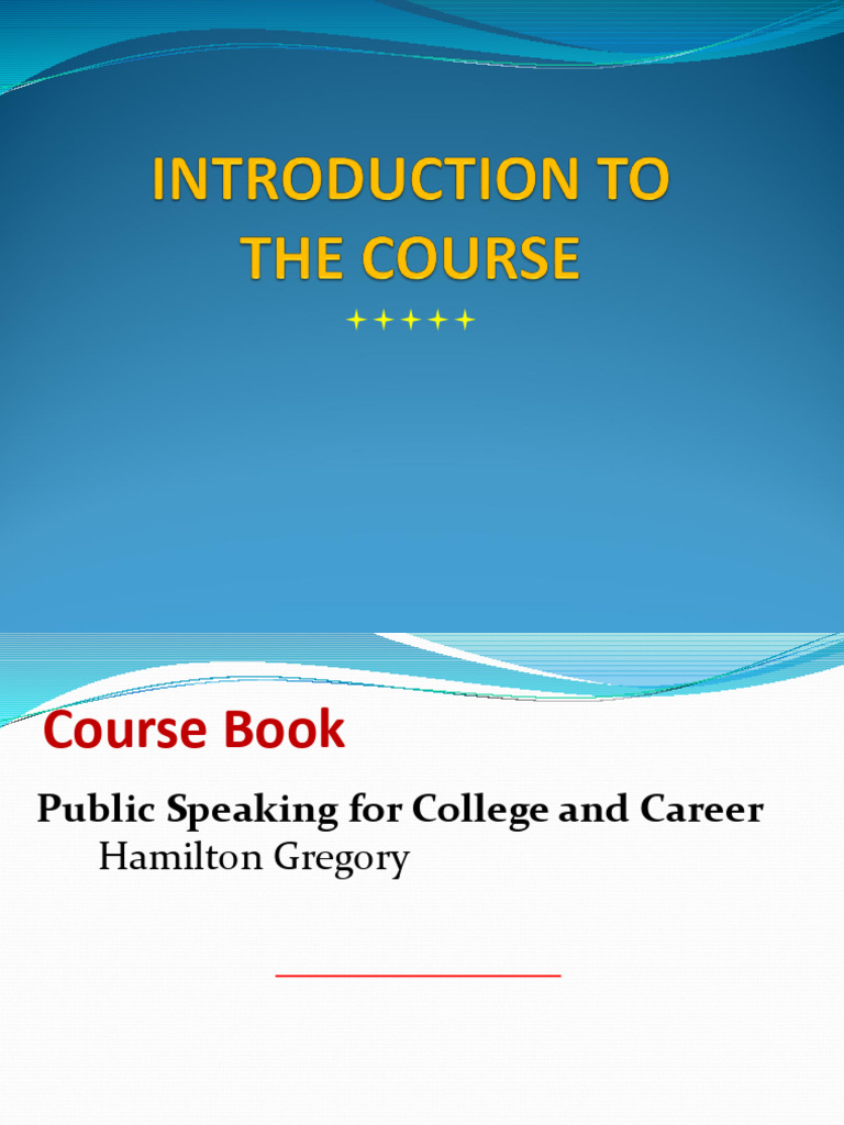 Introduction To The Course Public Speaking 2025 | PDF | Public Speaking