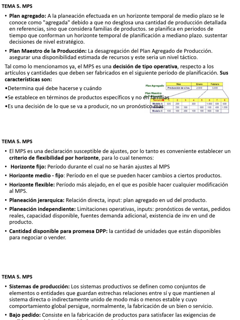 TEMA MPS | PDF | Planificación | Economias