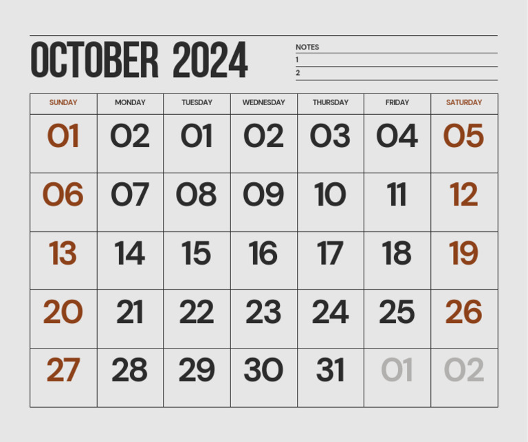 Grey Simple Modern Minimalist September 2024 Monthly Calendar Facebook ...