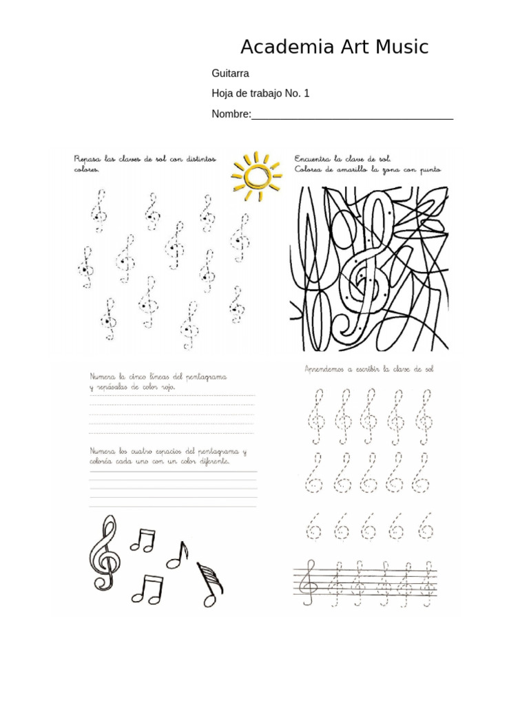 Hoja de Trabajo para Solfeo | PDF