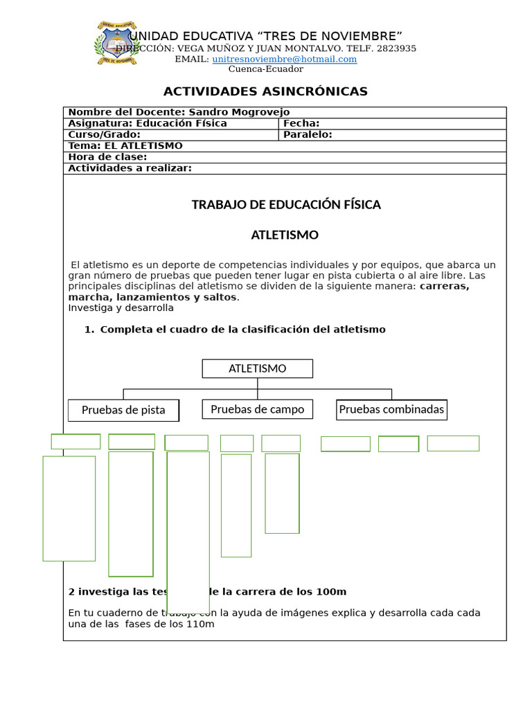 10mo A Actividades Asincronicas EEFF | PDF