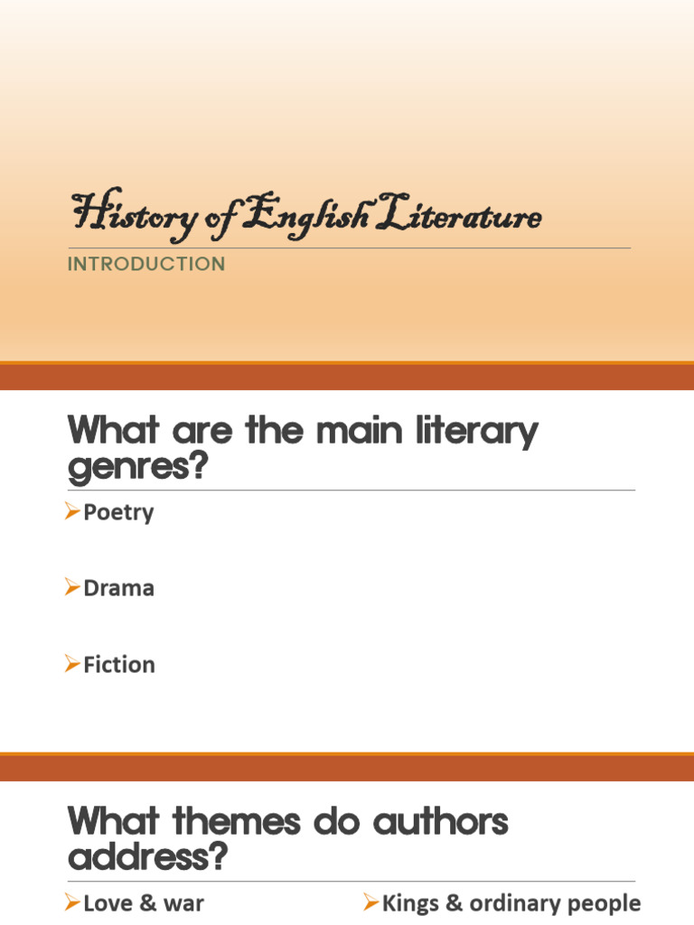 01 History of English Literature - Introduction | PDF