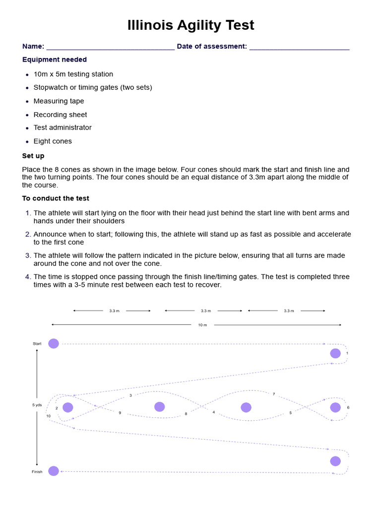 Illinois Agility Test | PDF