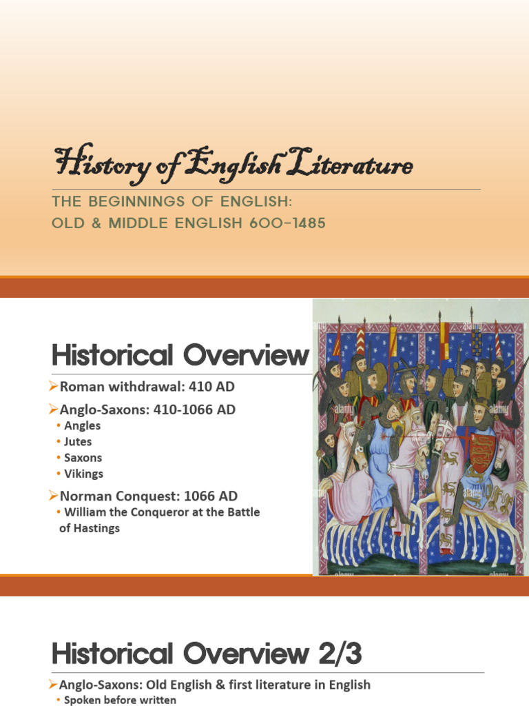 Overview of English Literature History | PDF | Anglo Saxons | King Arthur
