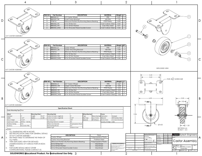 YG - 8880502 - Castor Assembly | PDF | Steel | Screw