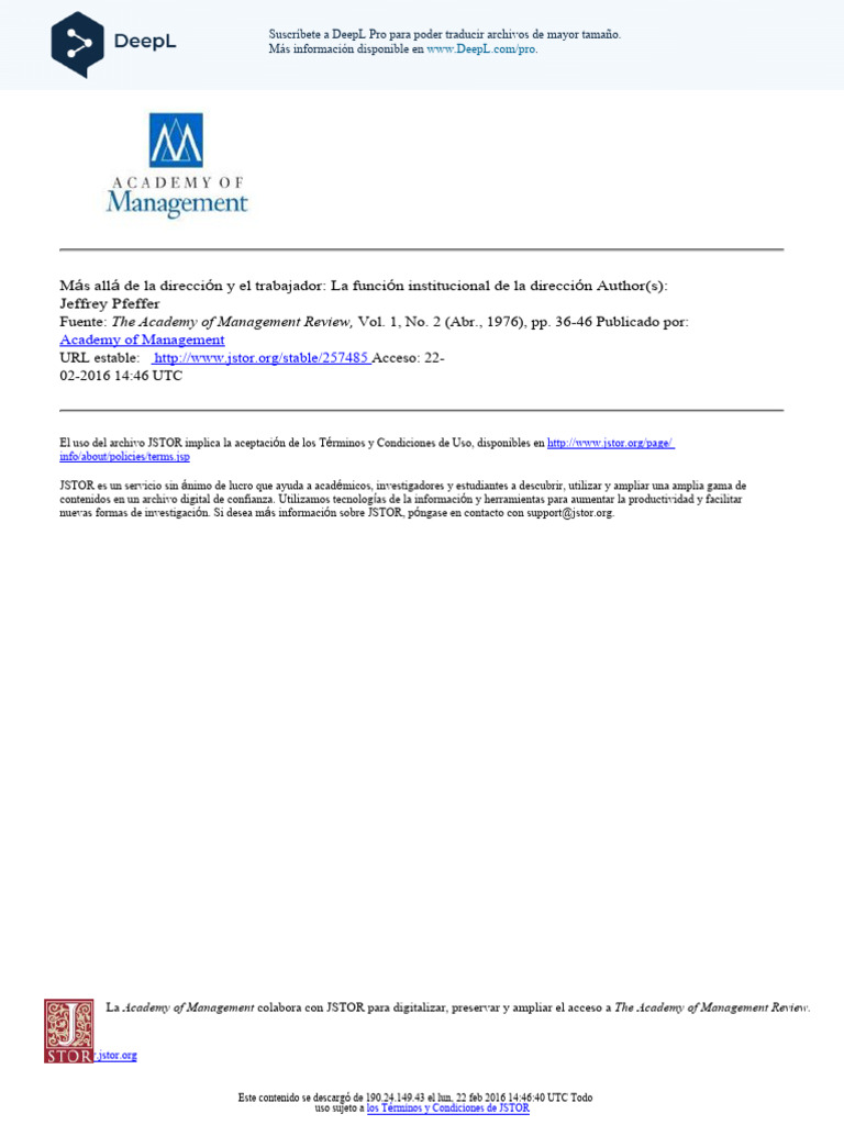 BEYOND MANAGEMENT AND THE WORKER Es | PDF | Business | Institución