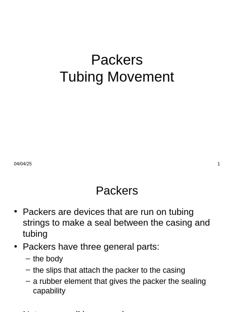 Understanding Packer Types and Tubing Movement | PDF | Continuum ...