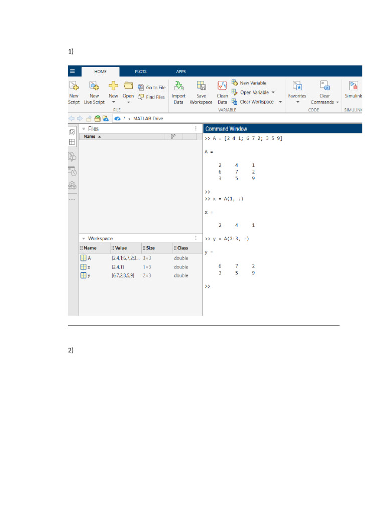 MATLAB Array Manipulation Guide | PDF