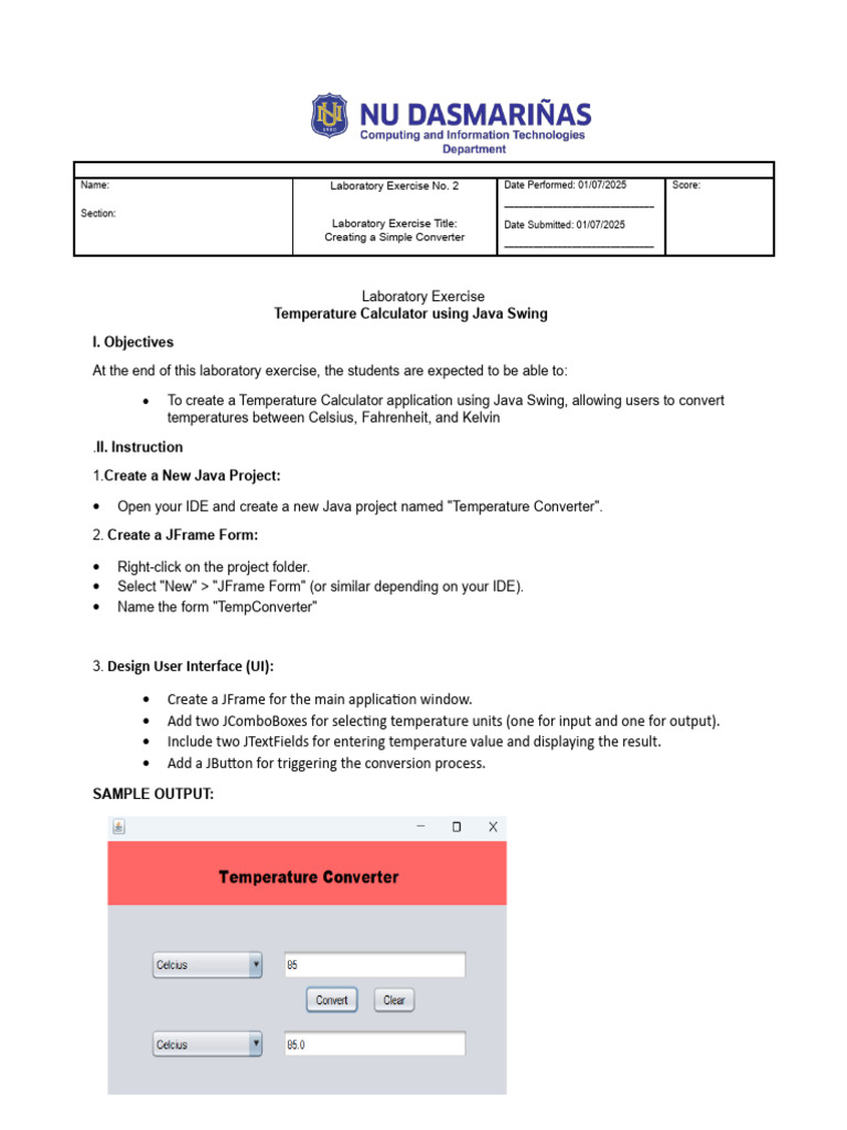 Java Swing Temperature and Money Converters | PDF | Exchange Rate ...