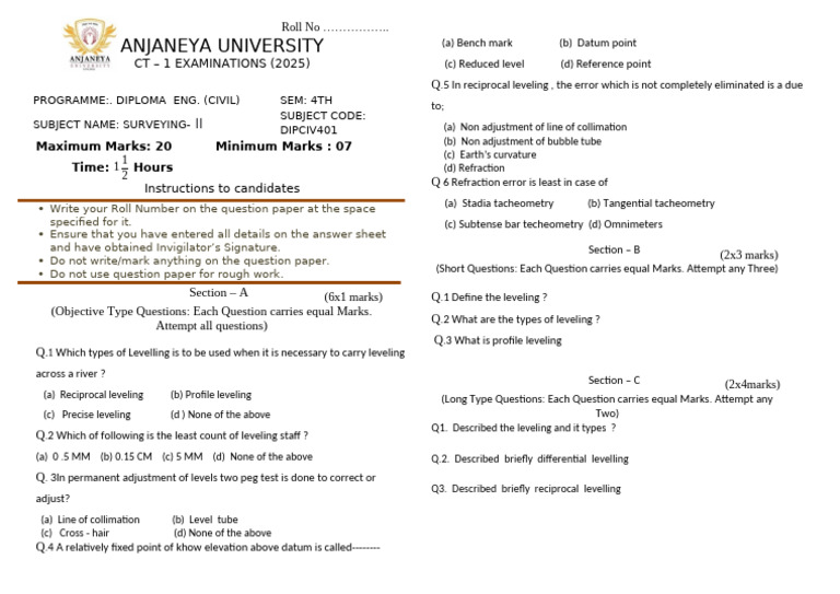 Dip 4th Civil Qp Ct 1 2025 | PDF