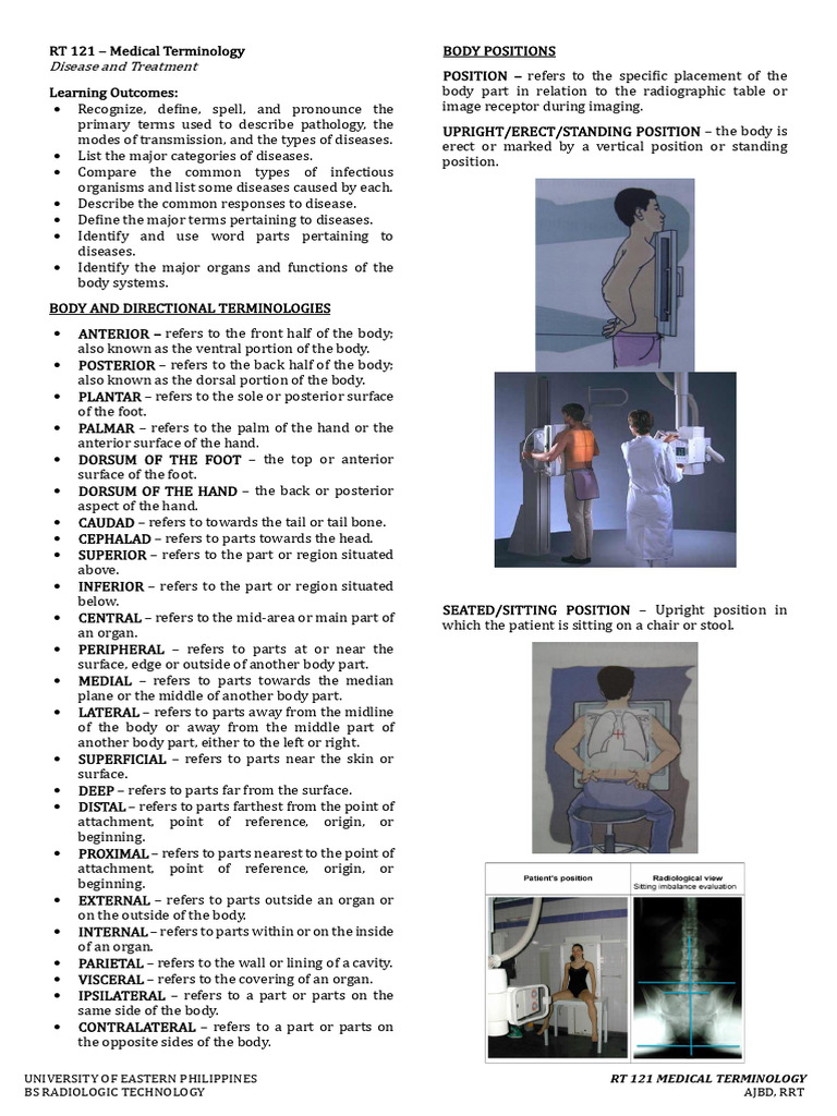 Medical Terminology in Radiologic Tech | PDF | Anatomical Terms Of ...