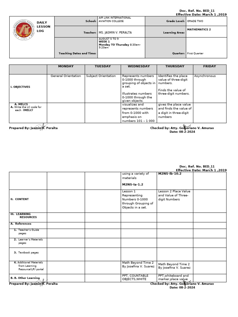DLL in Mathematics 2 Week 1 | PDF | Learning | Education Theory