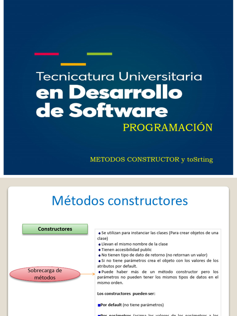 Métodos | PDF | Constructor (Programación Orientada a Objetos) | Programación