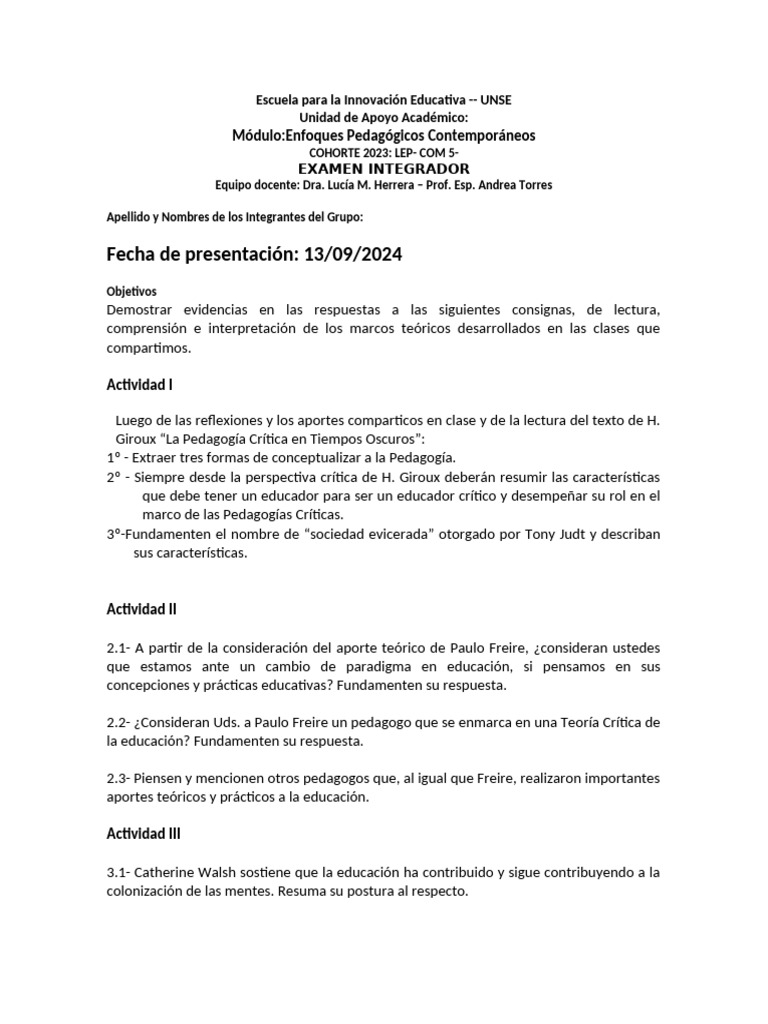 Integrador - Enfoques - Agos-Sep-24 | PDF