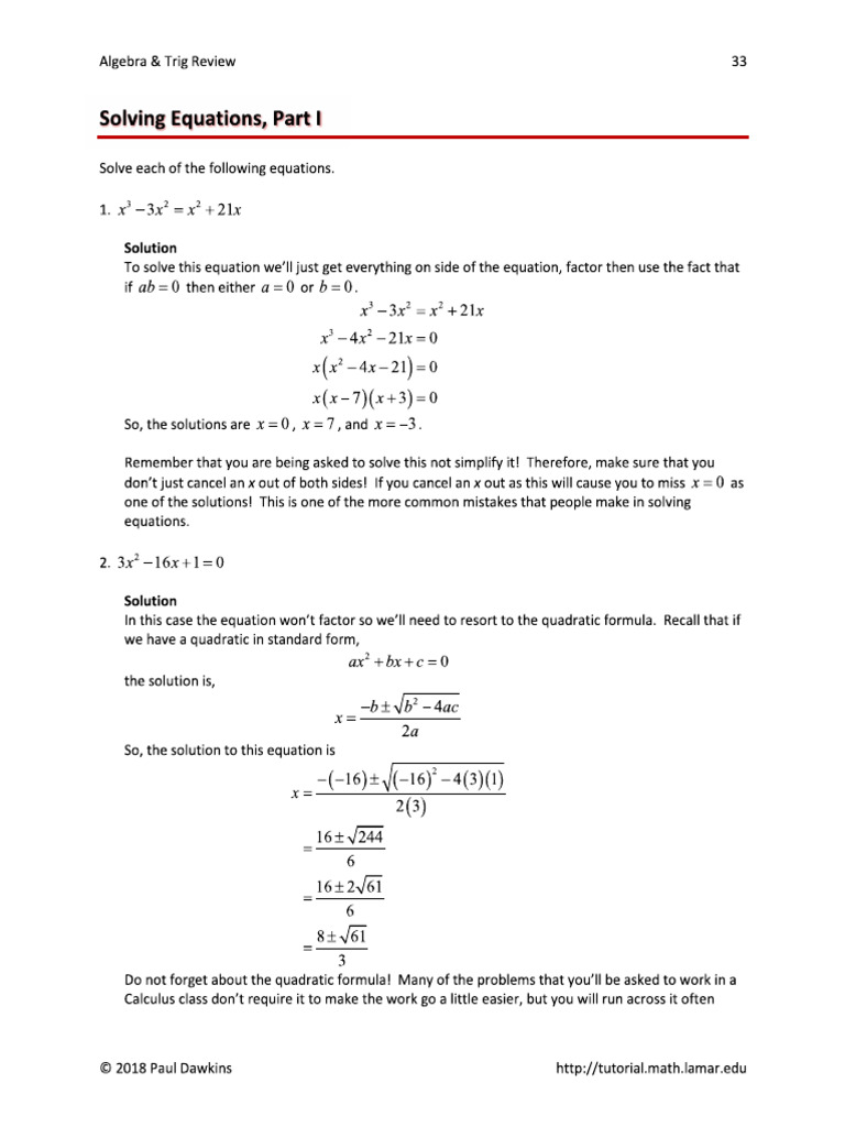 Algebra_review_equations_part1_11 | PDF