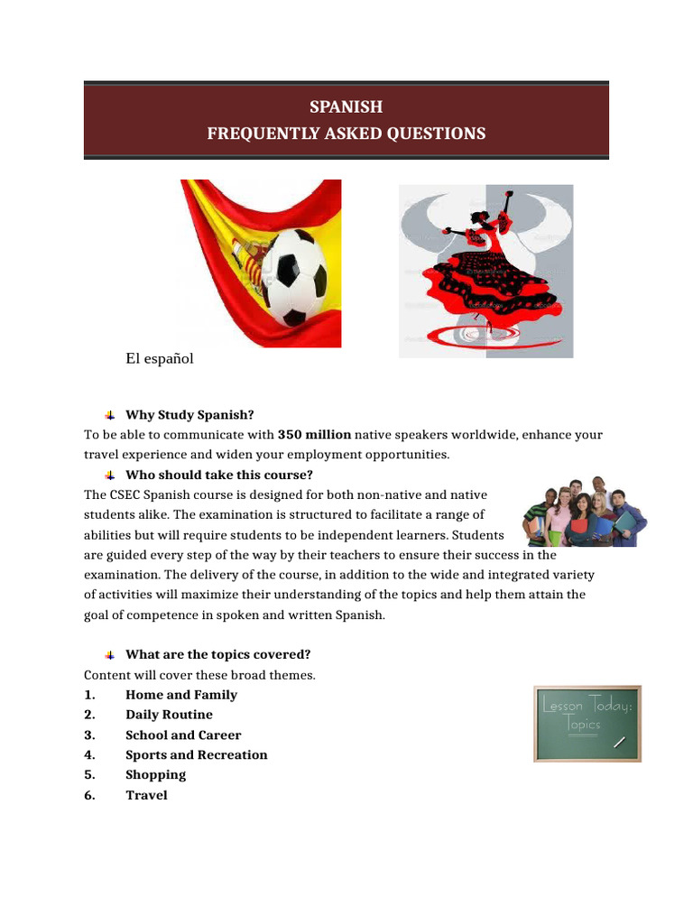 CSEC Spanish Course Overview and Benefits | PDF