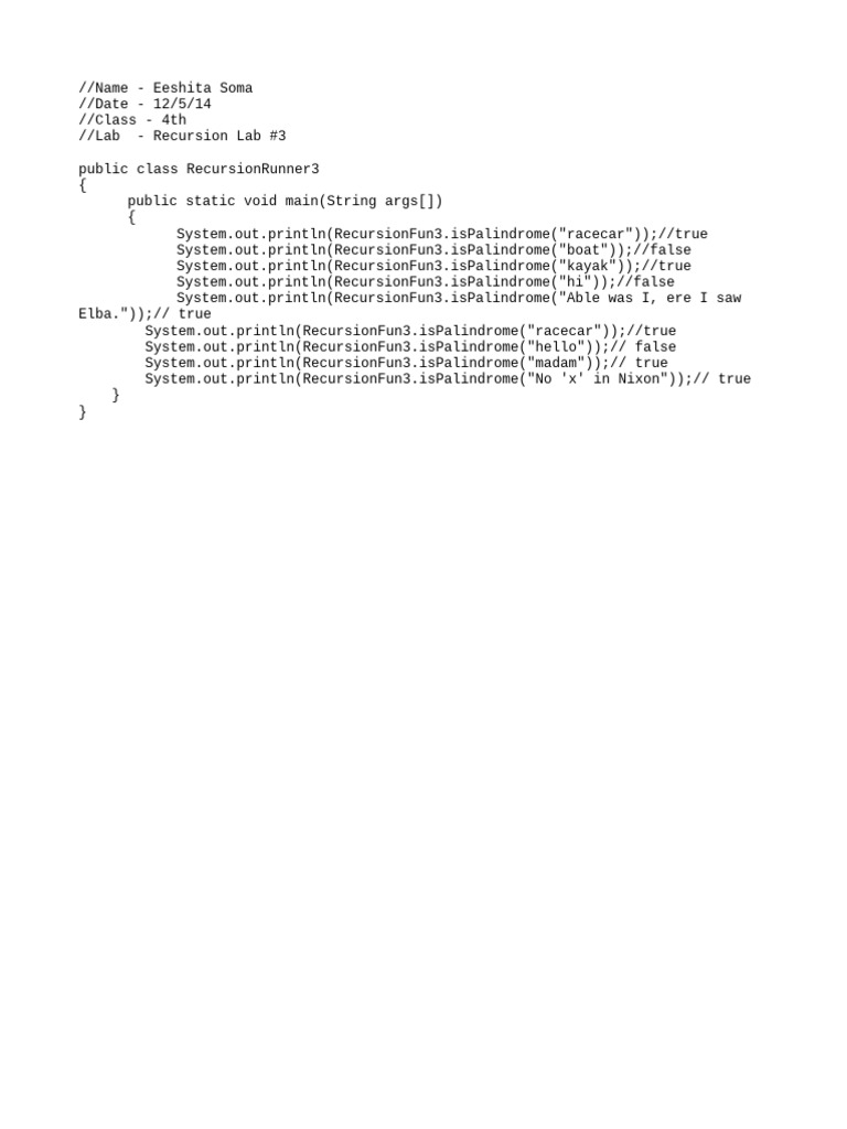 Java Palindrome Checker Example | PDF