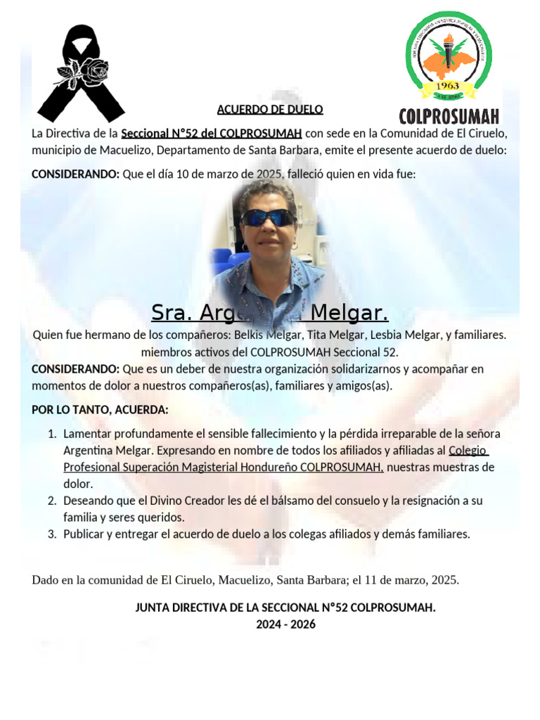 ACUERDO DE DUELO Mario Indalecio Dubon | PDF