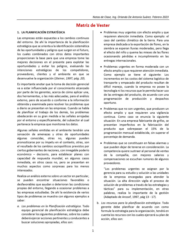4-Matriz de Vester | PDF | Planificación | Business