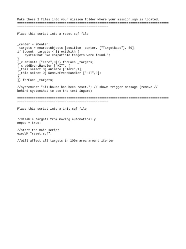 Killhouse Reset Script Instructions | PDF
