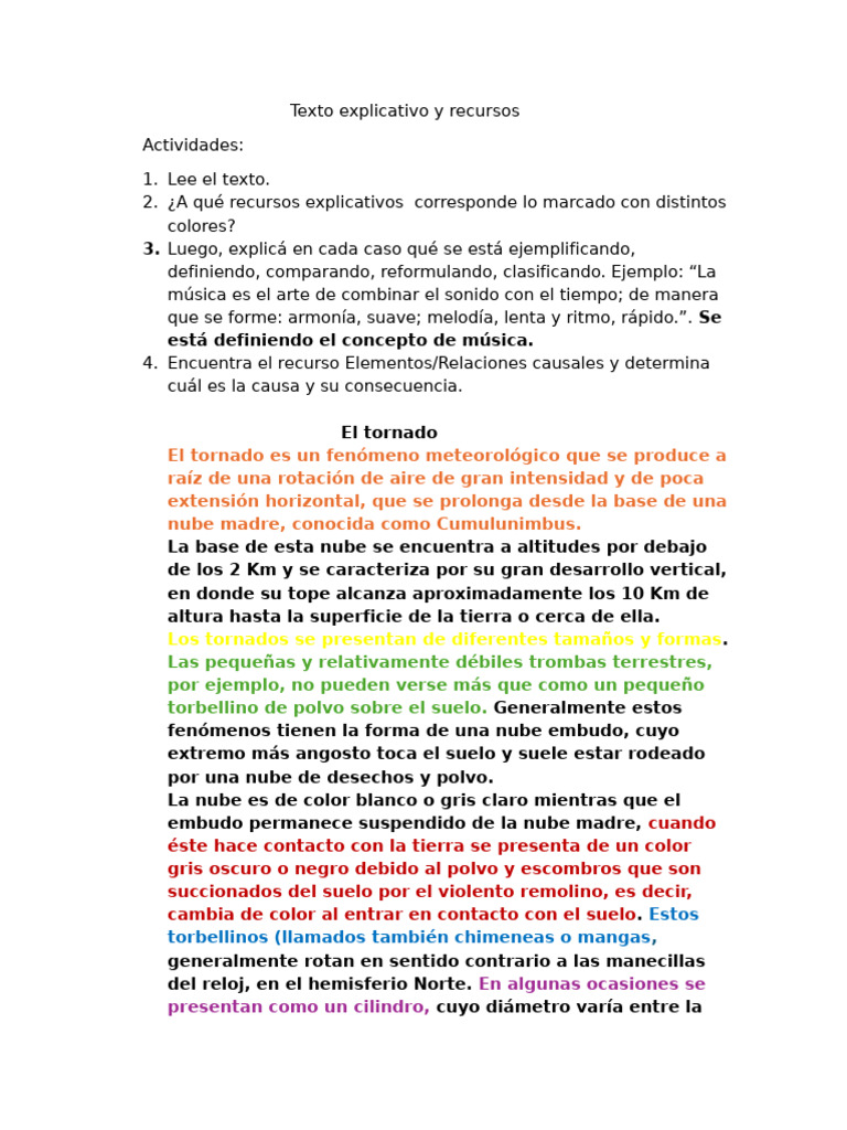 Actividades de textos explicativos y recursos | PDF | Tornados