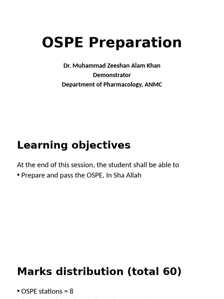 Modular OSPE Revision | PDF | Dose (Biochemistry) | Chemistry